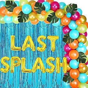 Last Splash Bachelorette Party Decorations, Last Splash Balloon Banner, Foil Fringe Curtain, Balloon Garland Arch Kit for Summer Pool Bachelorette Bridal Shower Hen Party Supplies