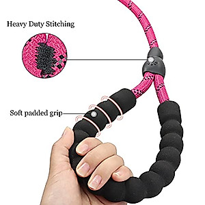 TagME Slip Leads for Dogs, 6 FT Heavy Duty Dog Leash with Padded Handle, Strong Rope No Pull Pet Training Leash for Small Dogs,Hot Pink