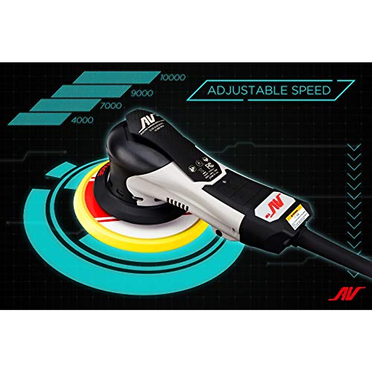AirVANTAGE 6" Palm-Style, 2nd Generation Industrial Advanced Electric Sander Central-Vacuum with Low-Profile Pad (3/16- Hook & Loop)