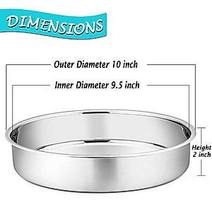 9½-inch Round Cake Pan, P&P CHEF Stainless Steel Bakeware Cake Pan, Easy Releasing & Cleaning, Oven & Dishwasher Safe, Round/Sliver