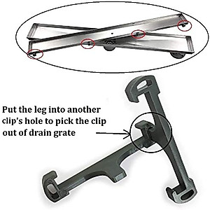 Neodrain 7020 Clip, Tile Tray Supporter, Grey Plastic Clips ONLY for NEODRAIN 18.24.28.32.36.48.60.72 inch Tile-Insert Shower Drain,with Lifting Hook -6 PCS