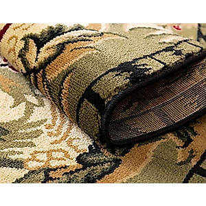 Unique Loom Barnyard Collection French Country Inspired Cottage Rooster Design Area Rug (5' 0 x 5' 0 Octagon, Ivory/Olive)