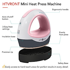HTVRONT Heat Press Small Heat Press Machine for T Shirts, Small Heat Press Iron Press for Heating Transfer(Mint Green)