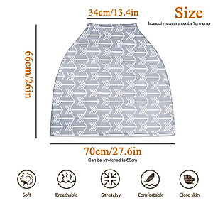 Baby Nursing Cover - Breastfeeding Scarf Carseat Canopy Stroller Cart Cover, Multi-Use Light, Soft, Stretchy, Spacious Car Seat Blanket for Girl and Boy + Unisex Bibs