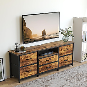 Treesland Dresser TV Stand for TVs up to 65 inches, TV Stand for Bedroom, TV Stand for Living Room, TV Stand with Storage, Entertainment Center, Media TV Console,55 inches, Brown