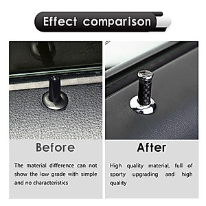 Yumfugu 4 PCS Car Modified Door Lock Knobs, Carbon Fiber Metal Automotive Door Lock Pin Covers Replacements, Universal Vehicle Bolt Pin Cover Stick Accessories Set for Trucks SUVs Cars (Black)