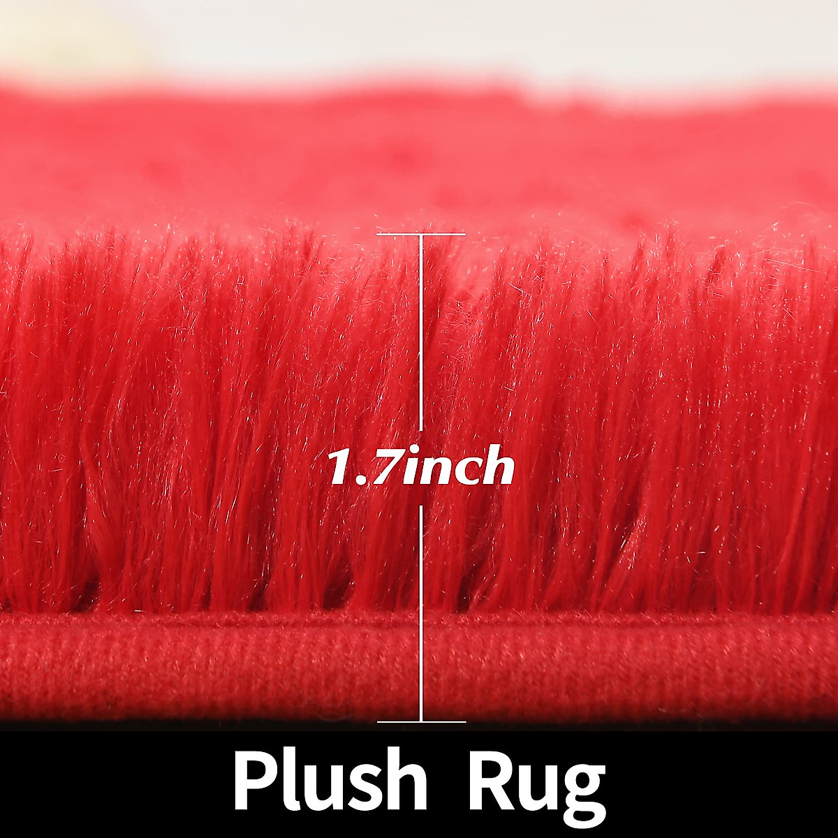 FlyDOIT Round Area Rugs for Bedroom (4x4 Feet, Red)