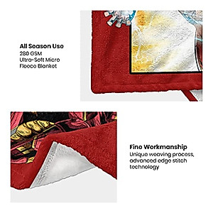 Super Hero Throw Blanket Soft Flannel Cartoon Blanket All Season Warm Bedding for Sofa Chair Decorations 60"x50"