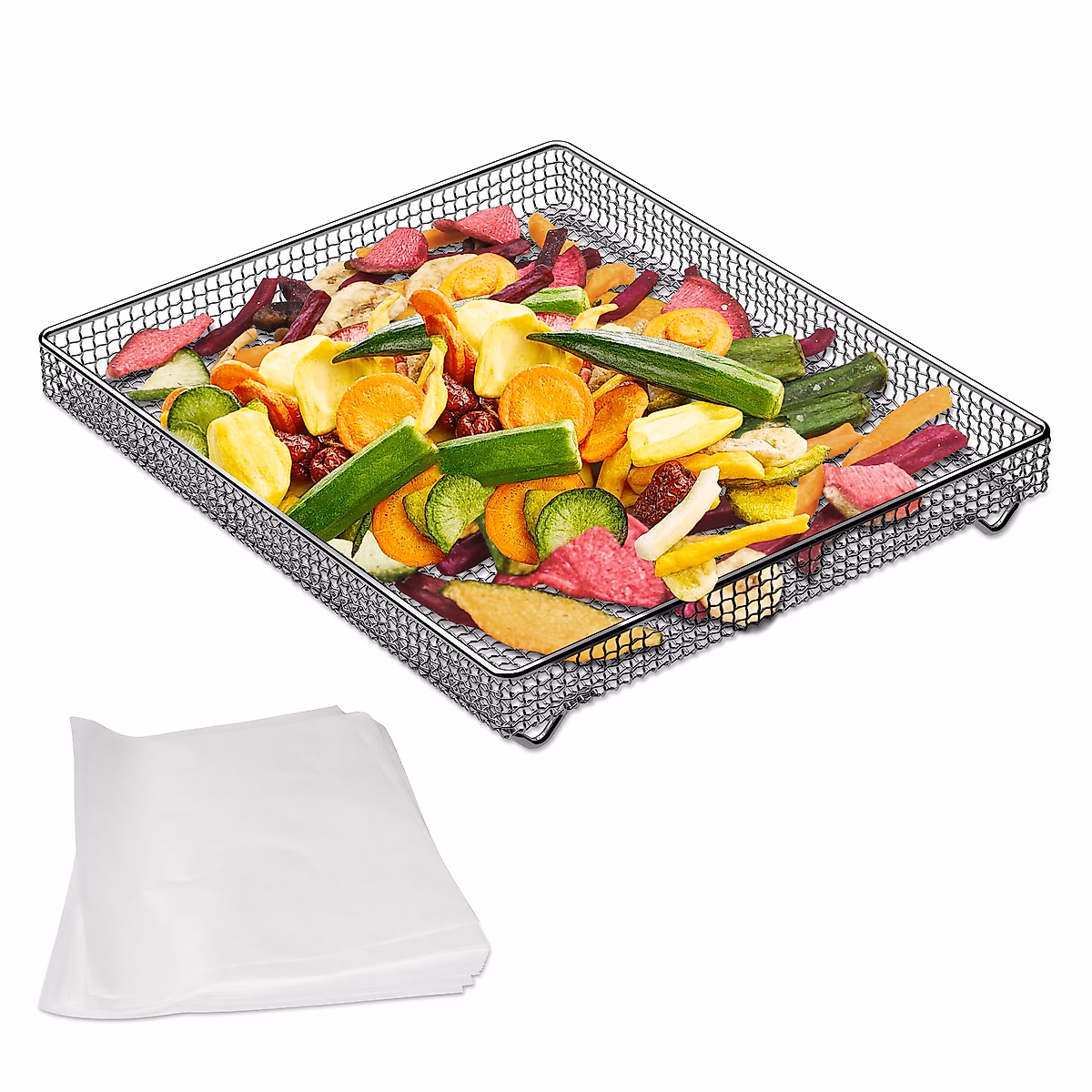 Air Fryer Basket for Oven, 304 Food-Grade Stainless Steel Wire Rack, Cost-Effective and 13.5 * 11.2in Large Size Oven Accessories, Cooking and Baking for Convection Toaster Oven