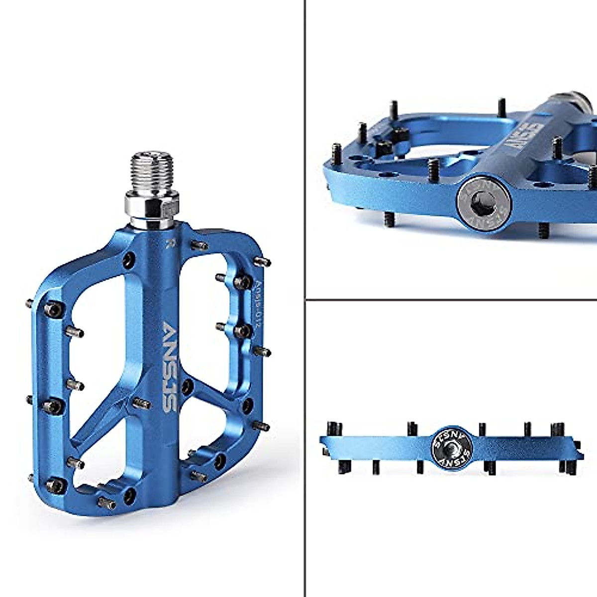 ANSJS Mountain Bike Pedals MTB Pedals Bicycle Flat Pedals Aluminum 9/16" Sealed Bearing Lightweight Platform for Road Mountain BMX MTB Bike……