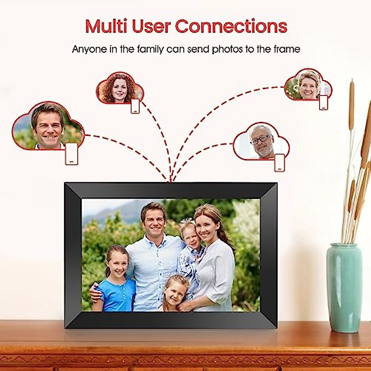 Frameo 10.1 Inch WiFi Digital Picture Frame, 1280x800 HD IPS Touch Screen Photo Frame Electronic, 16GB Memory, Auto-Rotate, Wall Mountable, Share Photos/Videos Instantly via Frameo App from Anywhere