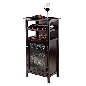 Winsome Alta Wine Cabinet, Dark Wood (92119)