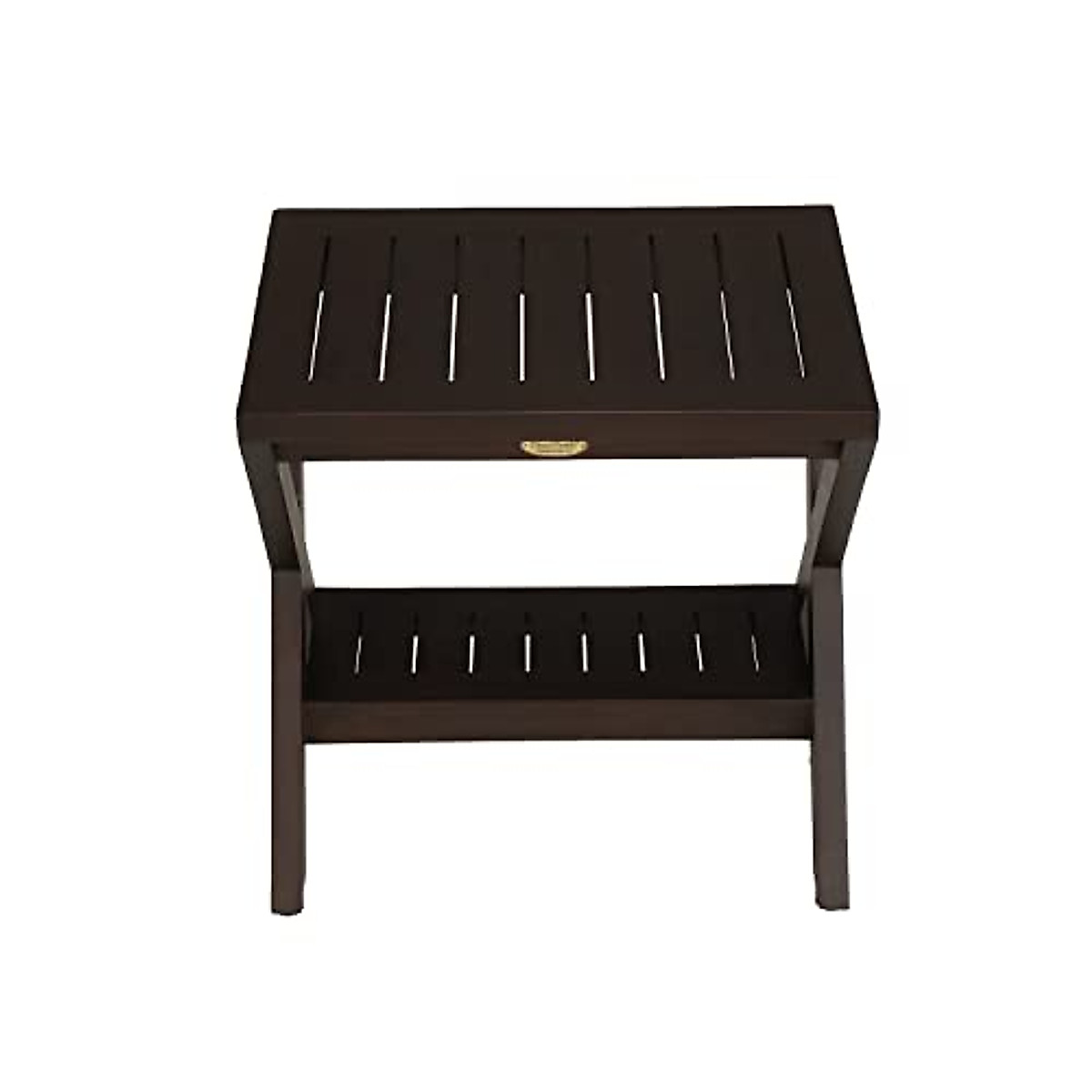 Obliquity Teak Shower Bench with Shelf- Fully ASSSEMBLED- Shower, Bath