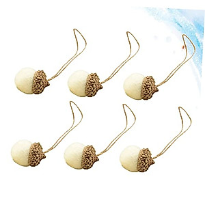 DECHOUS 6 1 Acorn Hanging Ornament Hanging Pinecone Christmas Tree Pine Cone Wool Felt Pendant Wool Felt Ball DIY Charm Pendant Decorations Wreath Wool Felt Beige Christmas Tree Hanging