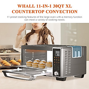 WHALL Toaster Oven Air Fryer, Max XL Large 30-Quart Smart Oven,11 function Toaster Oven Countertop with Steam Function,12-inch Pizza/1700W