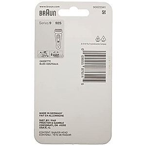 Braun Series 9 Electric Shaver Replacement Head - 92S - Compatible with all Series 9 Electric Razors 9290cc, 9291cc, 9370cc, 9293s, 9385cc, 9390cc, 9330s, 9296cc