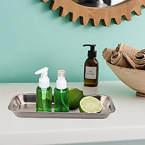 12 PCS 8.86 x 4.7 Inch Small Surgical Tray, Stainless Steel Medical Tray with Seamless Trays and Moderate Edge Height for Tattoo, Resin, Bathroom, Lab Instrument Supplies, by GENHAKON.