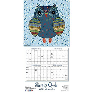 2021 Simply Owls 16-Month Wall Calendar