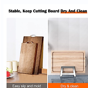 Cutting Board Holder, xuenair Cutting Board Rack Chopping Board Holder,Auto Width Adjustable Cutting Board Holder Stand for Countertop Counter Kitchen Cabinet (Silver)