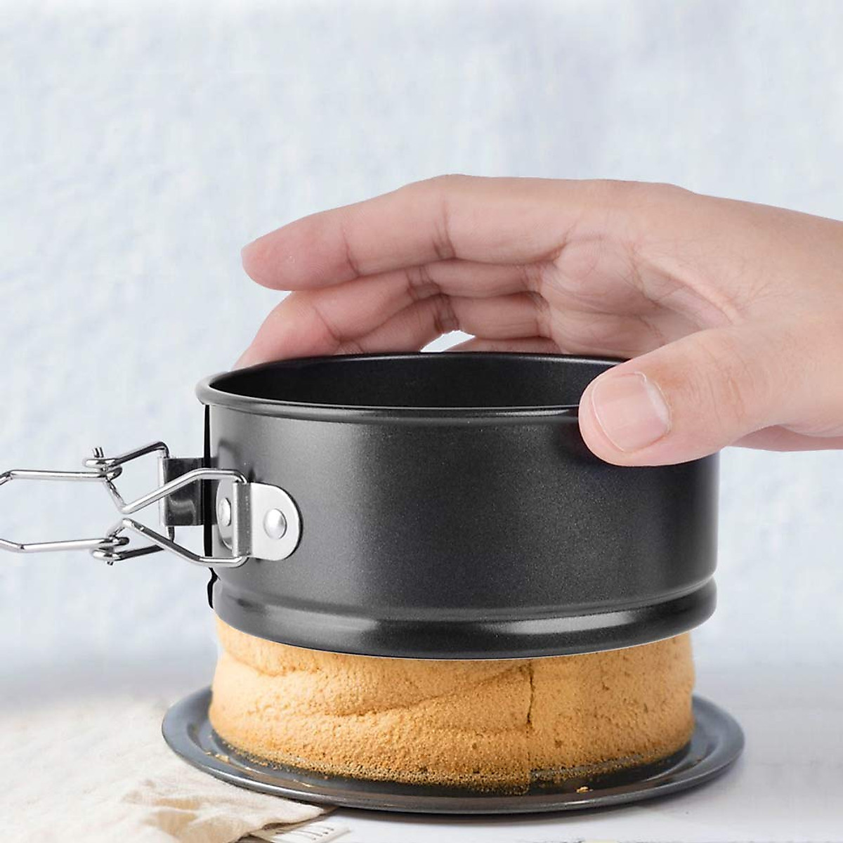 Alotpower Springform Pan Set of 4, 4 Inch Non-Stick Leakproof Round Cake Pans Small Cheesecake Pan with Removable Bottom Pan for Mini Cheesecakes, Pizzas and Quiches