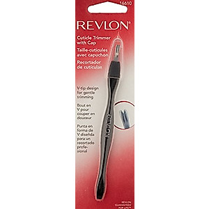 Cuticle Trimmer with Cap by Revlon, Cuticle Remover Tool, Nail Care, High Precision V-Tip Blade (Pack of 1)