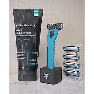 Every Man Jack Natural Menthol Shave Cream for Men - Soften and Prep Sensitive Skin and Beard for a Close, Comfortable Shave with Natural Menthol, Coconut Oil, and Aloe - 6.7-ounce - Twin Pack