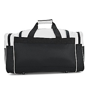 DALIX 21" Sports Duffle Bag Gym Travel Pack in White