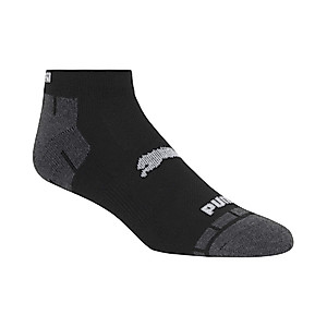 PUMA mens 8 Pack Low Cut Running Socks, Black, 10 13 US