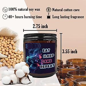kdqua Gaming Neon Boy Gifts lavender Scented Candles, Video Game Gifts for Game Lovers, Gamer Candle Gifts for Men Boyfriend, Game Day Gifts for Dad Gamer Soy Wax Amber Jar Candle