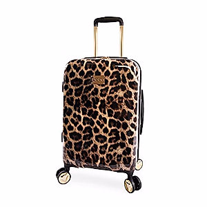 BEBE Women's Adriana Spinner Luggage, Leopard, 3pc Set (21" 25" 29")