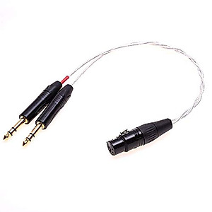 GAGACOCC DIY 2x2 Crystal Silver Plated Shield Cable for Mytek Brooklyn DAC 2 1/4 6.35mm Male to 4-pin XLR Female Balanced Adapter