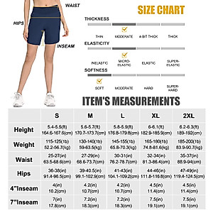 MOCOLY Womens Quick-Dry Running Shorts Athletic Sports Workout Shorts Lightweight Gym Yoga Shorts 7 Inches Loose Fit Zip Pocket Navy Blue S