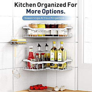 CTRLWQA Shower Caddy 5 Pack,Adhesive Corner Shower Caddy Shower Organizer for Bathroom Storage&Home Decor&Kitchen,No Drilling,Large Capacity,Rustproof Stainless Steel Bathroom Organizer (White)