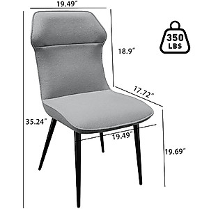 Dining Chairs Set of 4,Modern Upholstered Parsons Fabric Dining Chair,Adjustable Sturdy Metal Legs and High Back Kitchen Dining Room Chairs,Gray