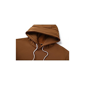 LQHHYLYX Mens Hoodie Multicolor Panel Sweatshirt Fleece Long Sleeve Sports Tops (Medium, Light tan)