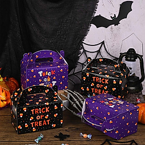 16 Pcs Halloween Treat Boxes Trick or Treat Party Favor Boxes Corn Candy Gift Goodie Boxes for DIY Crafts Halloween Holiday Birthday Party Cookies Supplies