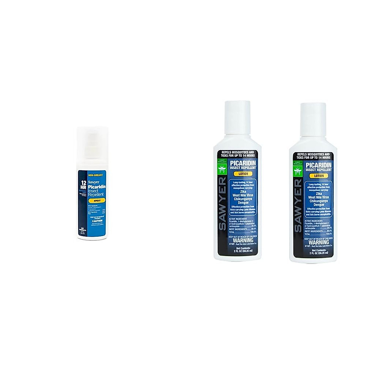 Sawyer Products SP543 Premium Insect Repellent with 20% Picaridin, Pump Spray, 3-Ounce,Clear & SP5622 Picaridin Insect Repellent Lotion, 20% Picaridin, 2-Ounce, Twin Pack