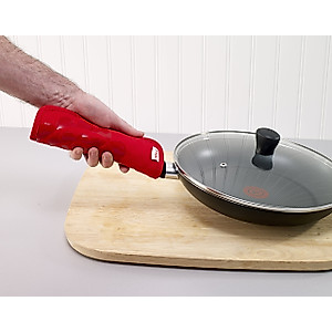 T-fal Textiles 30948 Medallion Design 100-Percent Cotton Silicone Pot Holder, Red, Individual