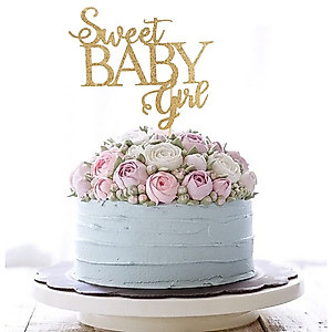 Sweet Baby Girl Cake Topper - Sweet Baby Girl Shower Decorations, Rustic Baby Shower Decorations, Photo Decoration Props