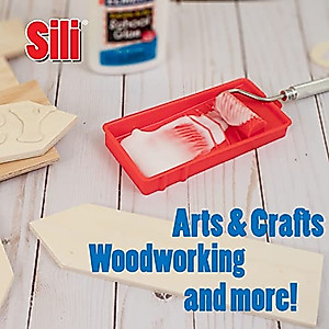 Sili Glue Roller with Sili Glue Tray for Arts Crafts Woodworking and Larger Glue Up Projects