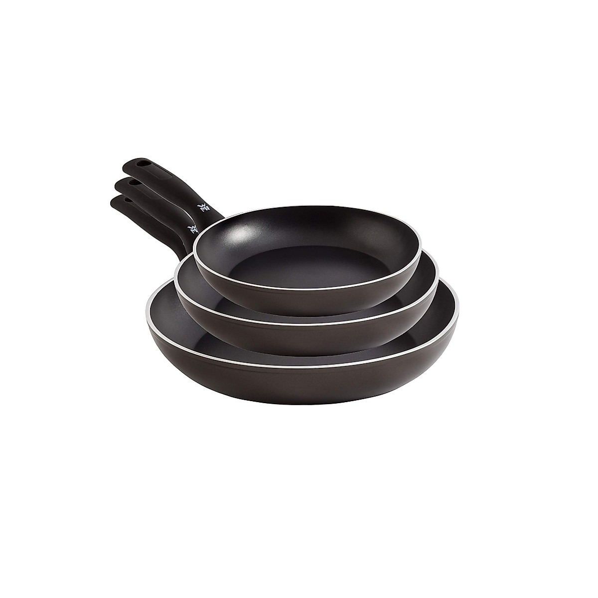 WMF Permadur Element Set of 3 Stainless Steel Frying Pans 20, 24 and 28 cm with Non-Stick for All Hobs Including Induction, Cast Aluminium