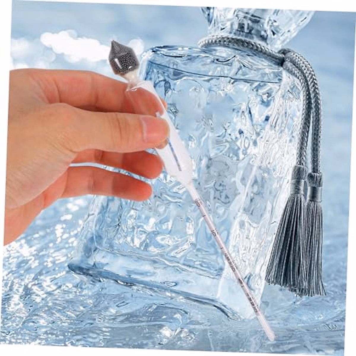 GRIRIW 3pcs Alcohol Meter Hydrometer Alcoholmeter Alcohol Proof Testers Alcohol Tester for Home Alcohol Test Alcohol Measuring Tools Wine Meter Thermometer Wine Testing Meter Glass