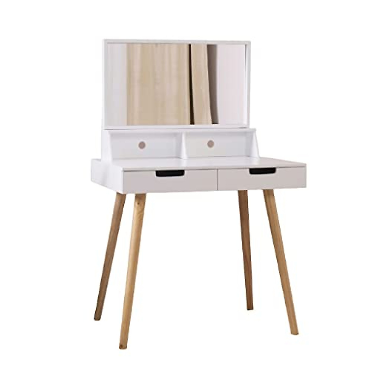 CZDYUF Wooden Dresser Makeup Table 2 Drawer Dresser White Dressing Table Bedroom Furniture