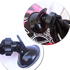 3T-SISTER Helmet Pigtails Gradient Ramp Helmet Curly Ponytail Helmet Hair with Suction Cup for Motor Bike 2PCS Ombre Black to Deep Blue (Helmet not Included)