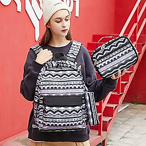 ANRABEGA Kids Backpack with Pencil Pouch, Casual High-Capacity Kawaii Water Resistant Travel Backpacks for Girls Boys Adult (black)