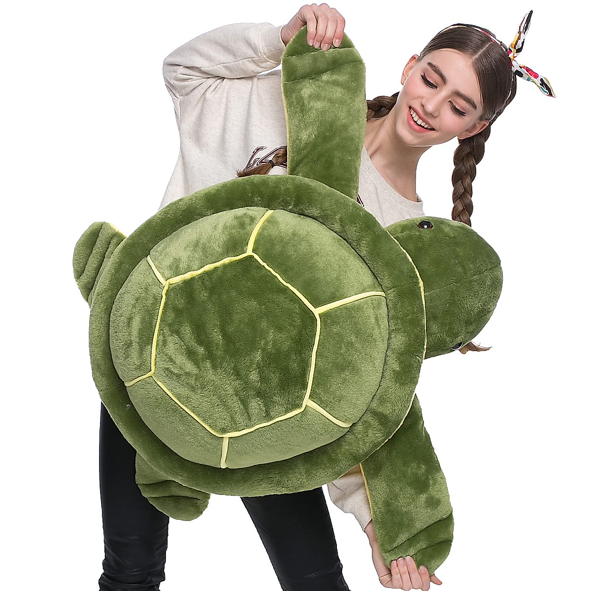 DOLDOA 33" Soft Big Sea Turtle Stuffed Animal, Turtle Plush Pillow for Birthday, Valentine, Christmas, Sea Turtle Toys for Kids, Girlfriend