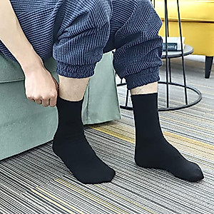 Yurlyson I'm Not Sleeping I'm Just Resting My Eyes Novelty Crew Socks with Glow Birthday Gifts for Men Father Dad Grandpa Son (Luminous-Black-eyes-Long)