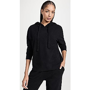 Eberjey Women's Boucle Hoodie, Black, S