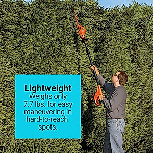 BLACK+DECKER 20V MAX* POWERCONNECT 18 in. Cordless Pole Hedge Trimmer, Tool Only (LPHT120B)