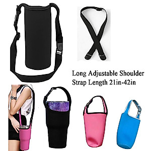 Gzingen 4 Pack Tumbler Carrier Holder with Shoulder Strap,for 30oz Travel Insulated Tumbler Coffee Cup,Water Bottle Carrier with Strap Portable Neoprene Sleeve Water Bottles Cup Carrier Pouch